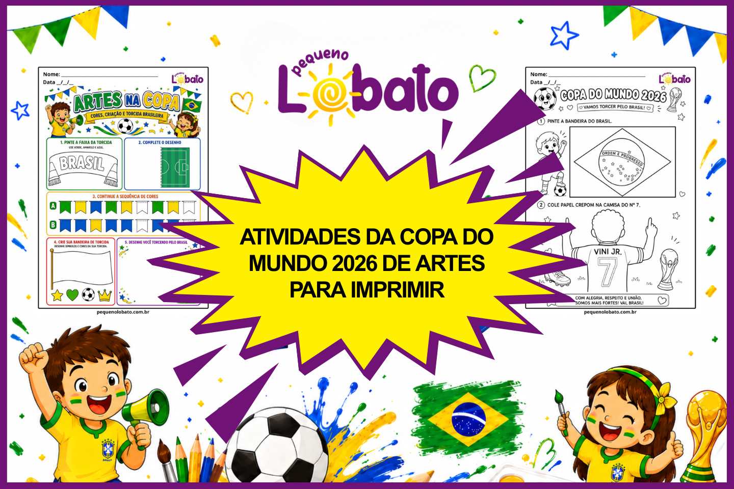 Atividades da Copa do Mundo 2026 de Artes para Imprimir